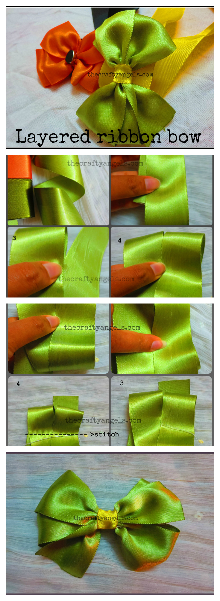 DIY Ribbon bows tutorial #9 » The Crafty Angels