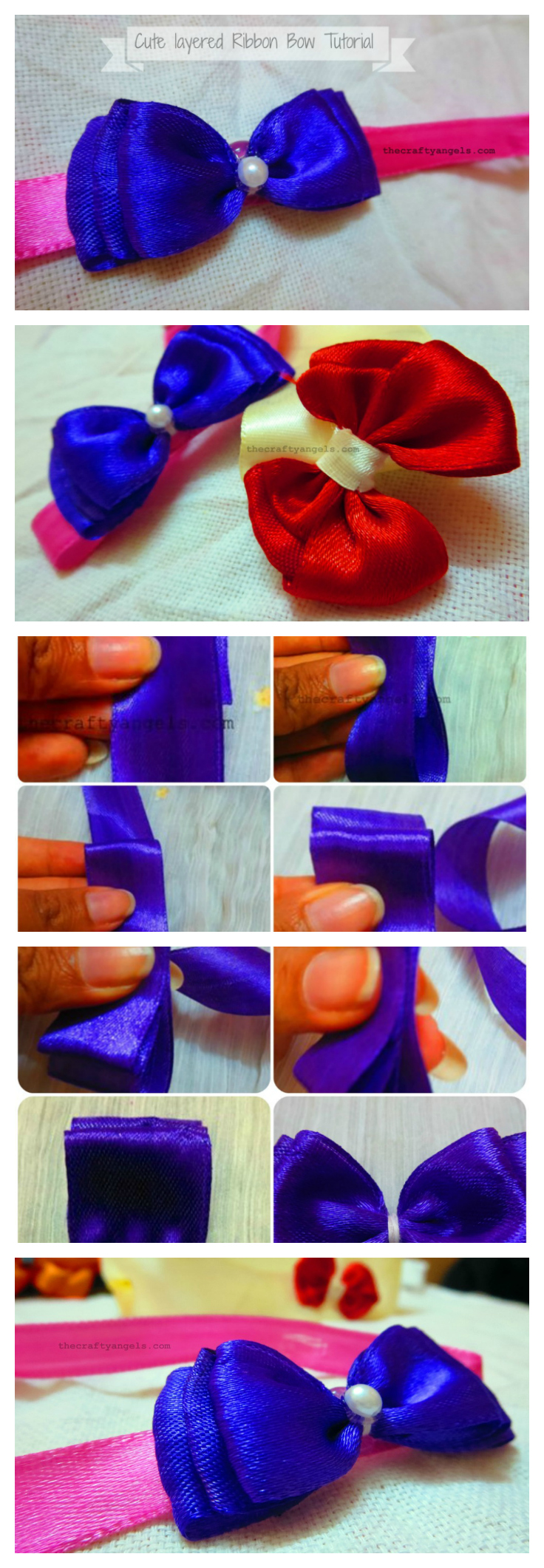 Cute Layered Ribbon Bows Tutorial #12 » The Crafty Angels