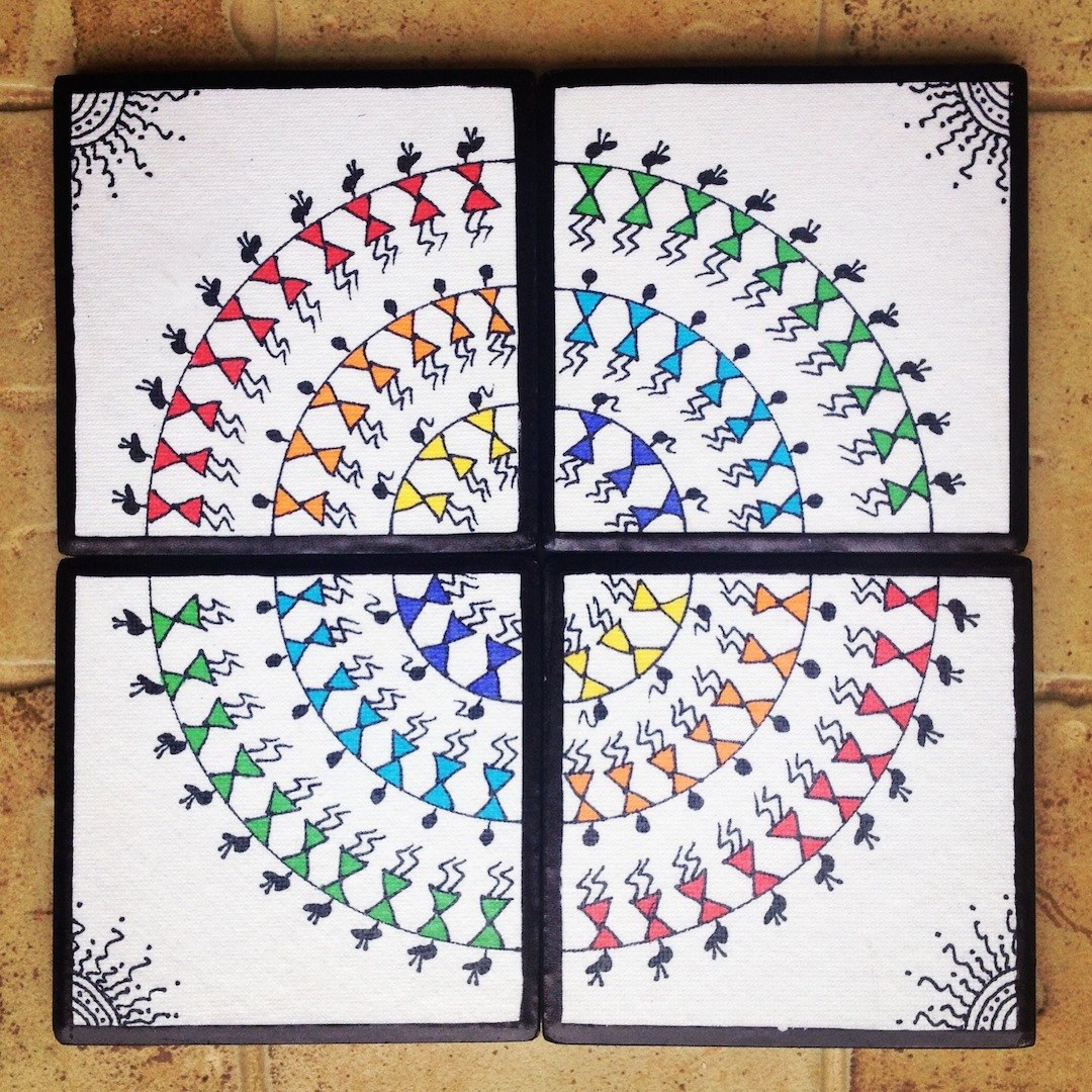 A Complete Warli painting Tutorial Guide » The Crafty Angels