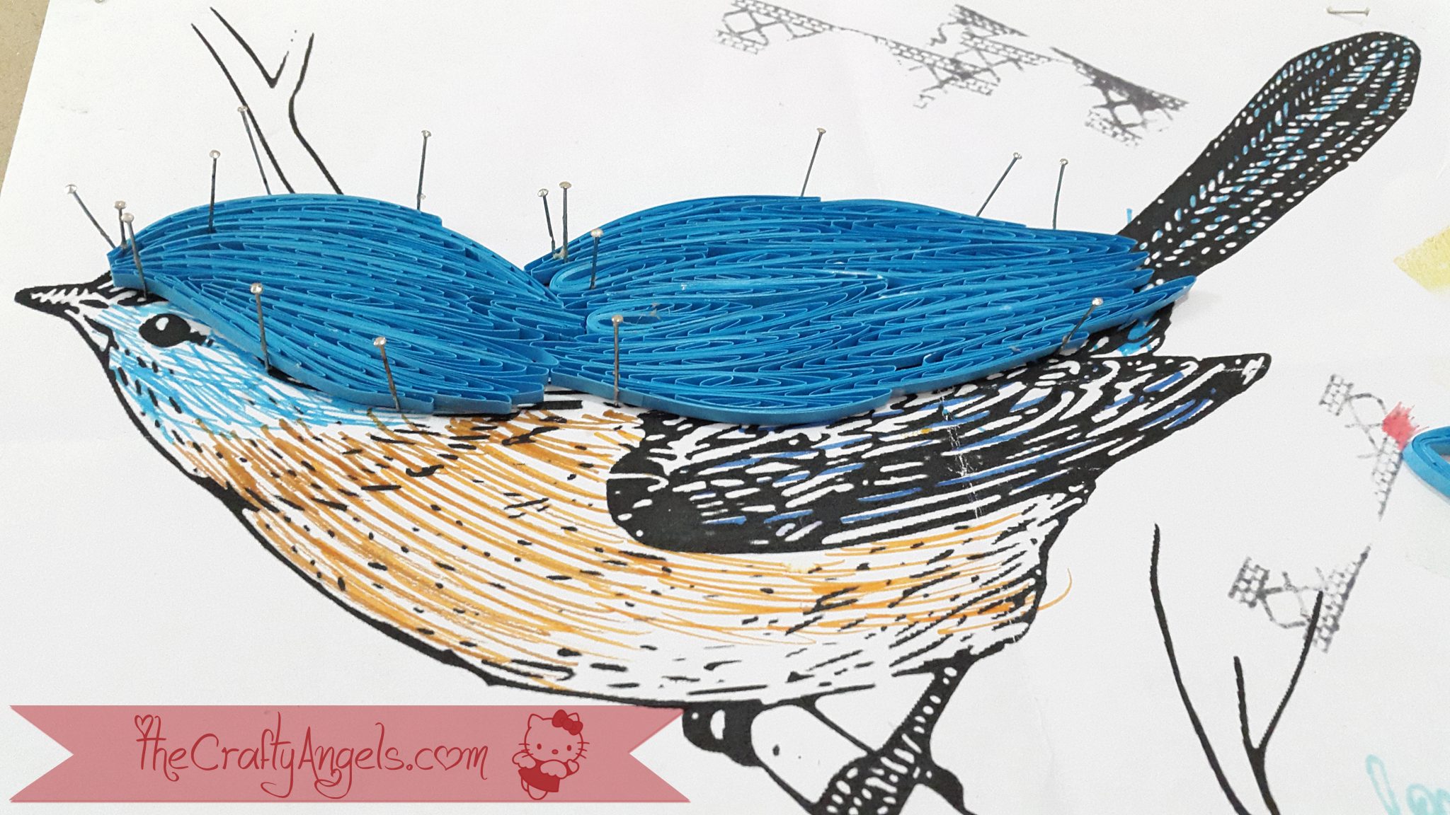 Quilling Combing technique : Quilled bird » The Crafty Angels