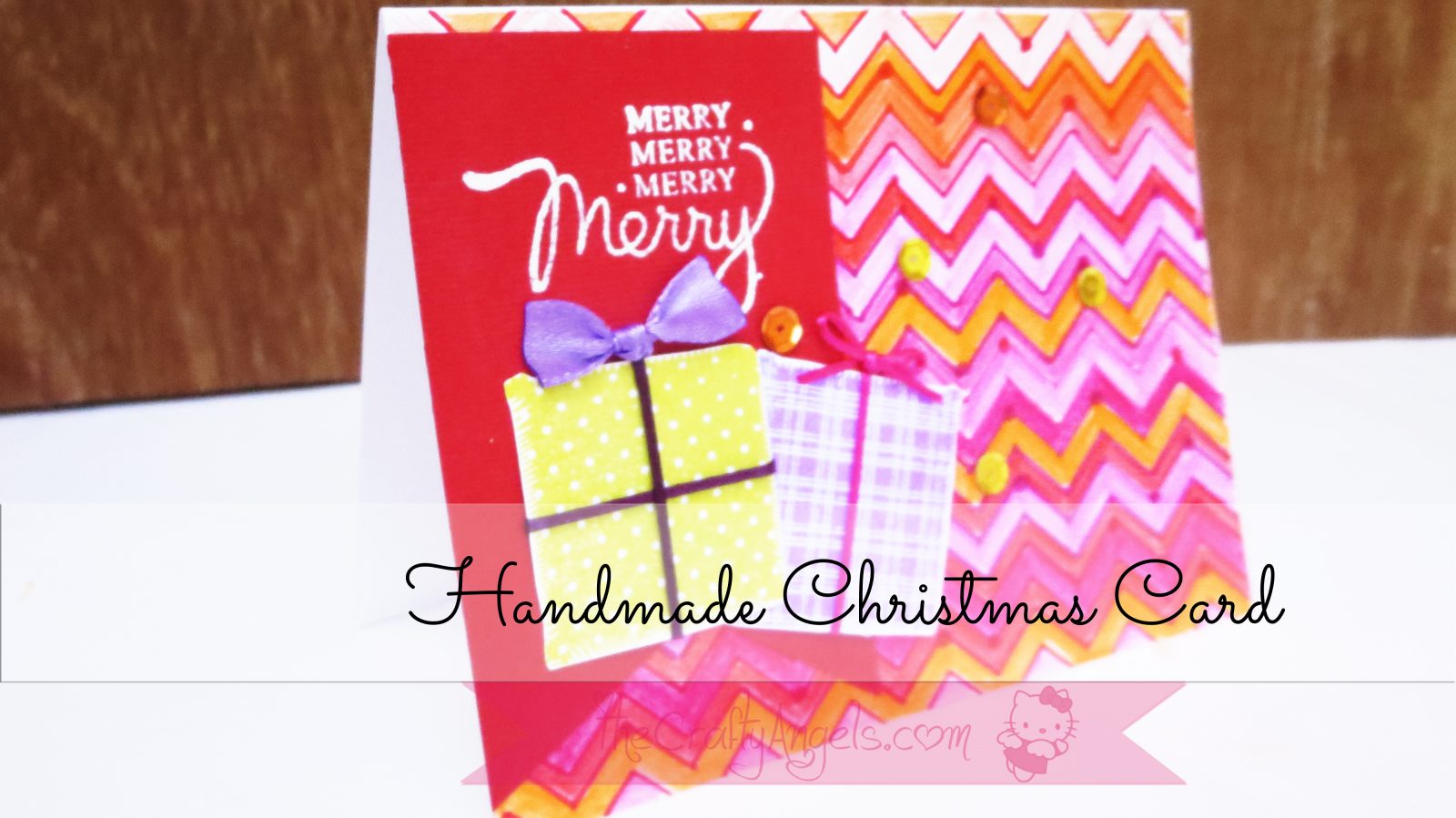 Handmade Christmas Card with gift boxes » The Crafty Angels