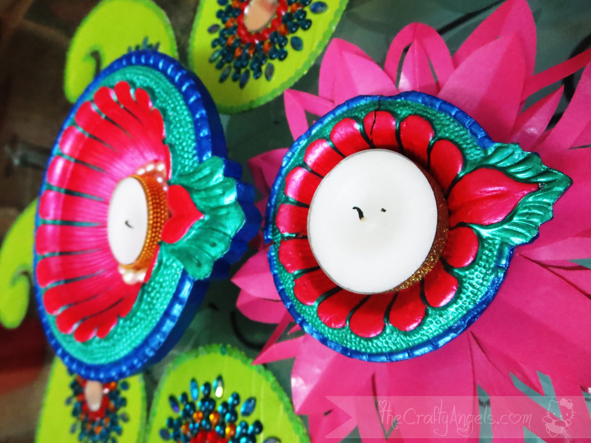 How to paint diya for diwali » The Crafty Angels