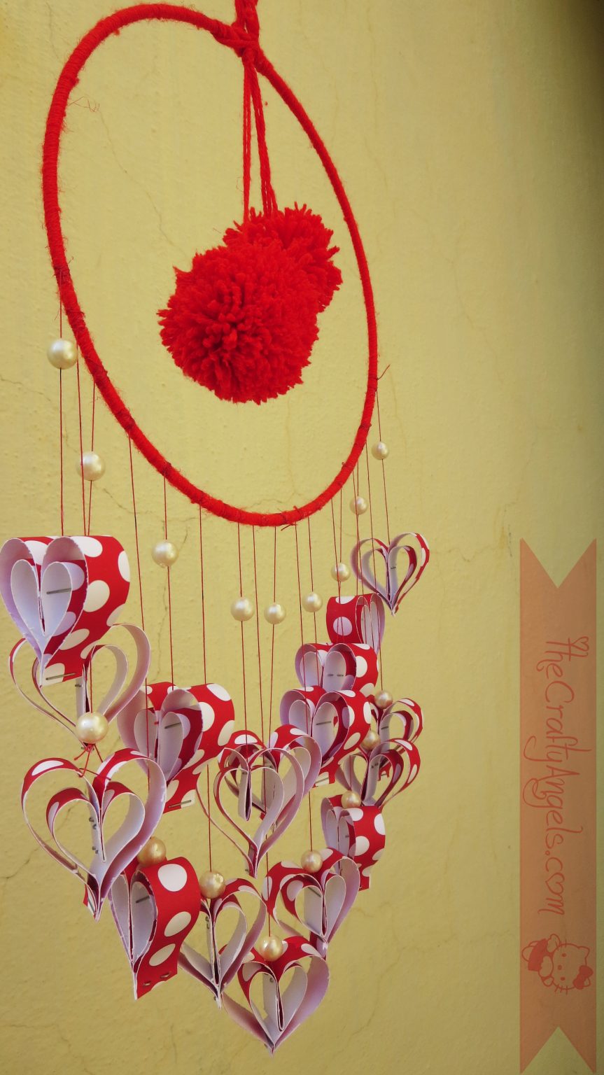 Paper hearts Wall hanging tutorial » The Crafty Angels