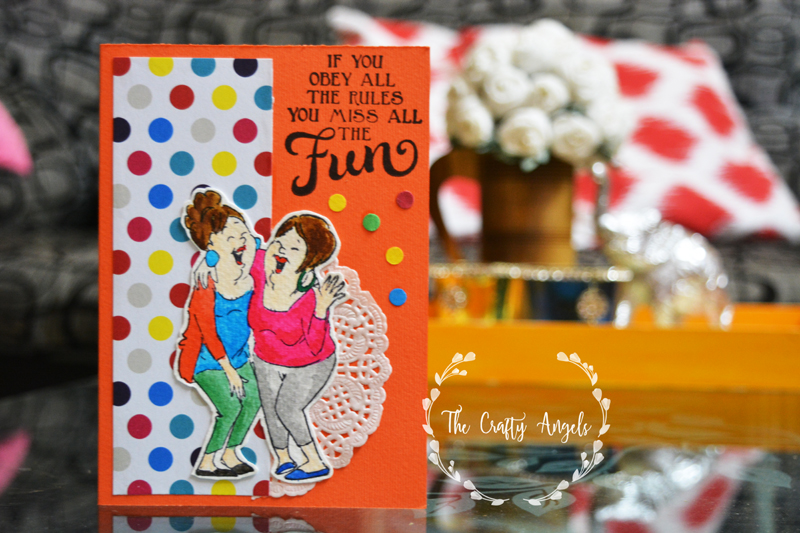 Art Impressions laughing : Friends card - The Crafty Angels