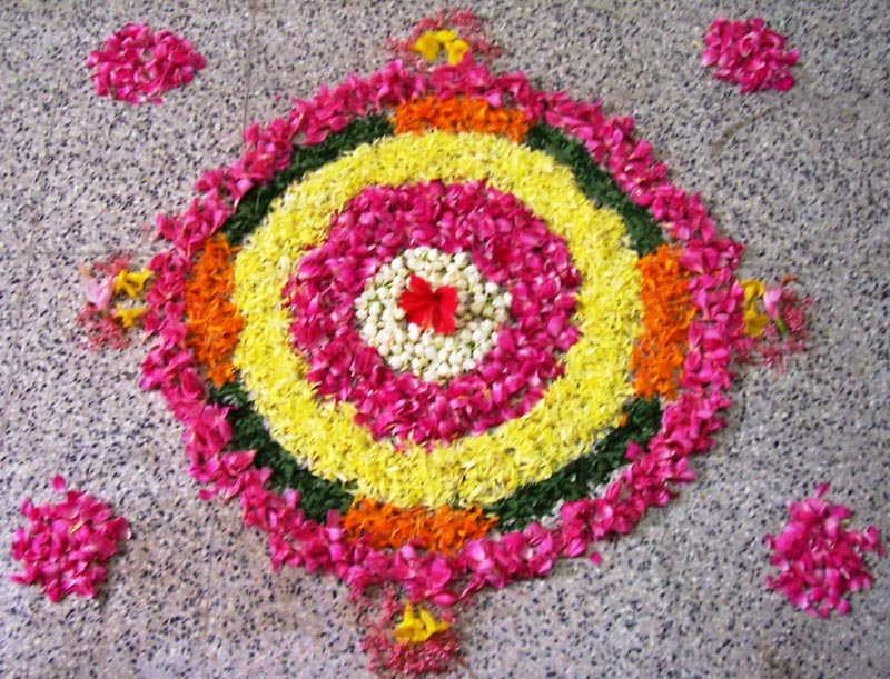 How to make onam pookkalam easily » The Crafty Angels