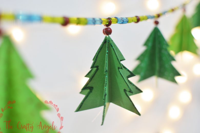 Paper Christmas Tree Garland Tutorial » The Crafty Angels