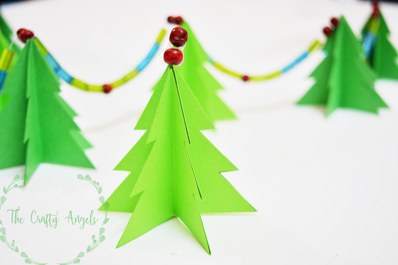 Paper Christmas Tree Garland Tutorial » The Crafty Angels