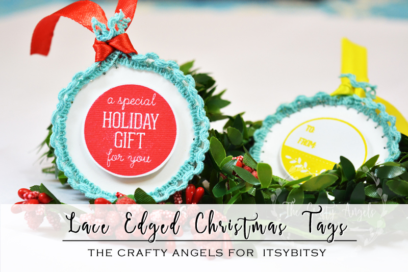 Lace edged Christmas tags tutorial » The Crafty Angels