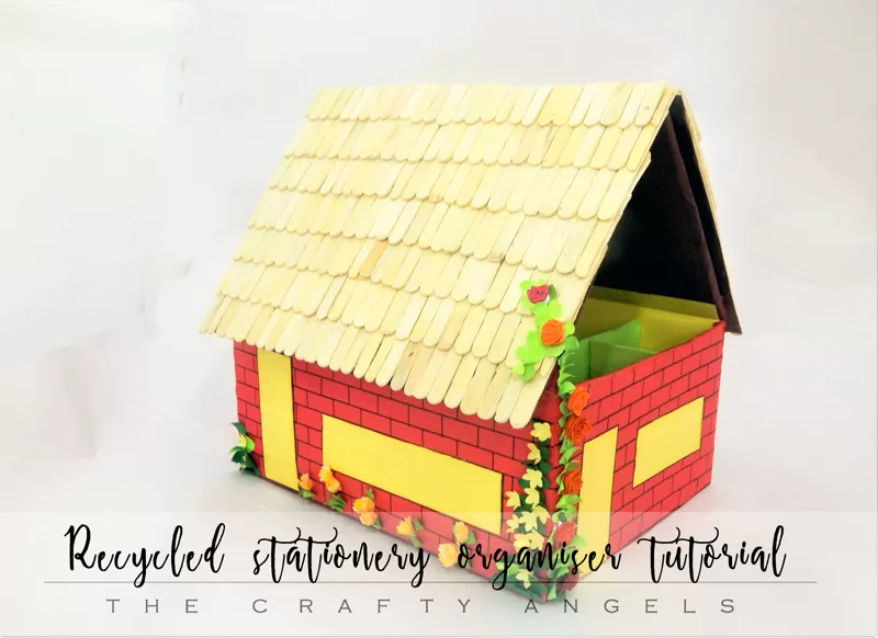 DIY Stationery Storage for your desk - Repurpose cardboard box - The ...