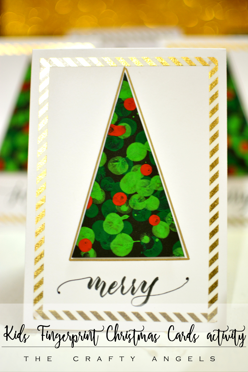 Kids Fingerprint Christmas Tree Card Activity » The Crafty Angels