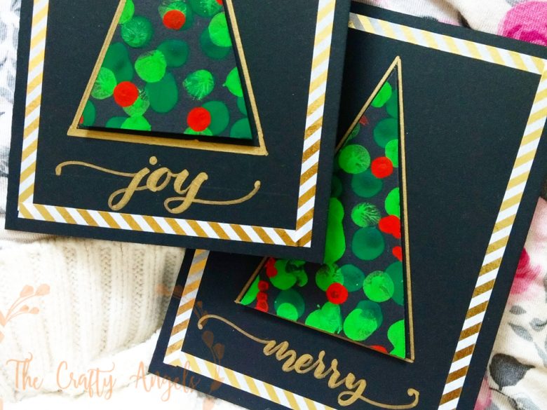 Kids Fingerprint Christmas Tree Card Activity » The Crafty Angels
