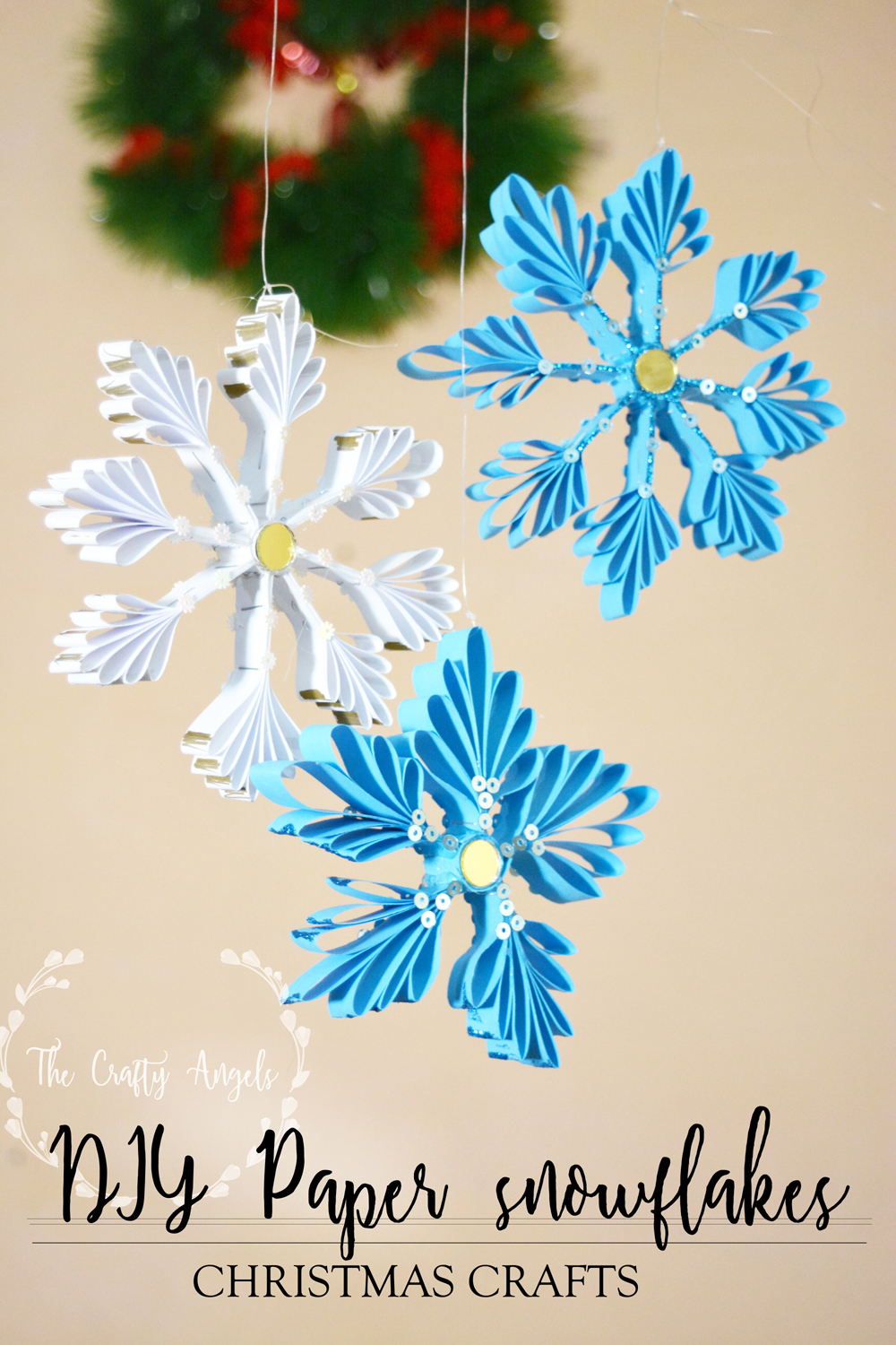 DIY Paper snowflakes Christmas Ornaments Tutorial » The Crafty Angels