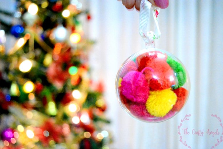 DIY Christmas tree bauble ornaments with clear baubles » The Crafty Angels