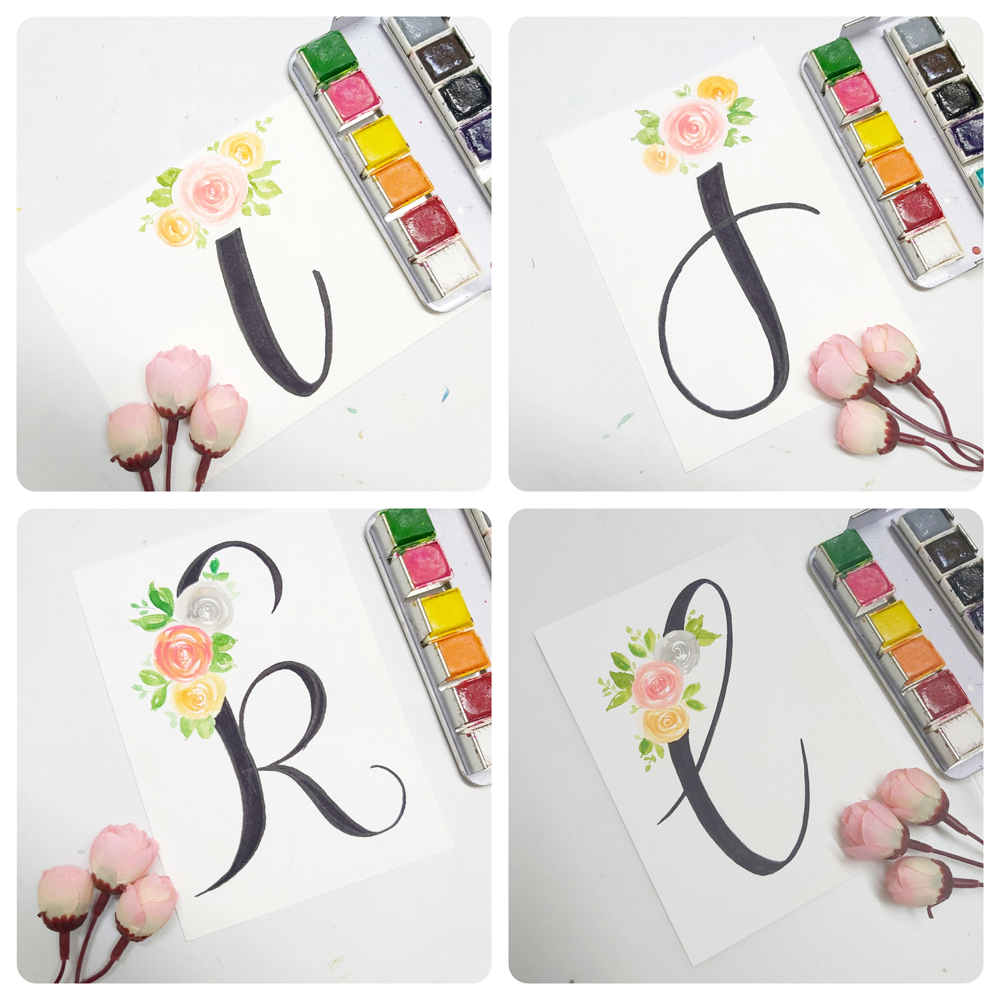Watercolor Floral Alphabet Monogram » The Crafty Angels