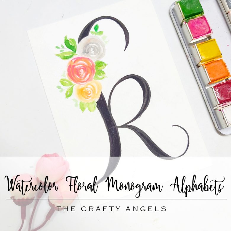 Watercolor Floral Alphabet Monogram » The Crafty Angels