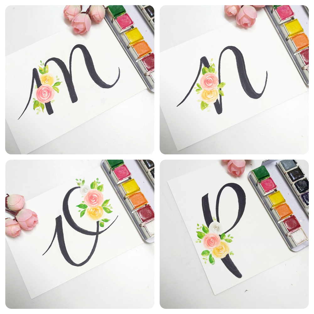 Watercolor Floral Alphabet Monogram » The Crafty Angels
