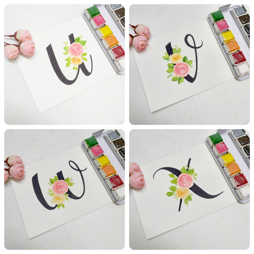 Watercolor Floral Alphabet Monogram » The Crafty Angels