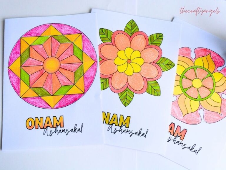 Creative Onam Activity: 6 free Onam designs to gift » The Crafty Angels