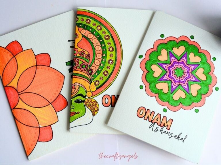 Onam Activity : Creative Printable Greeting Cards to Color » The Crafty ...