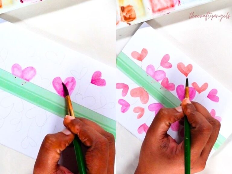 Beginner watercolor project – Easy Heart Themed Cards » The Crafty Angels