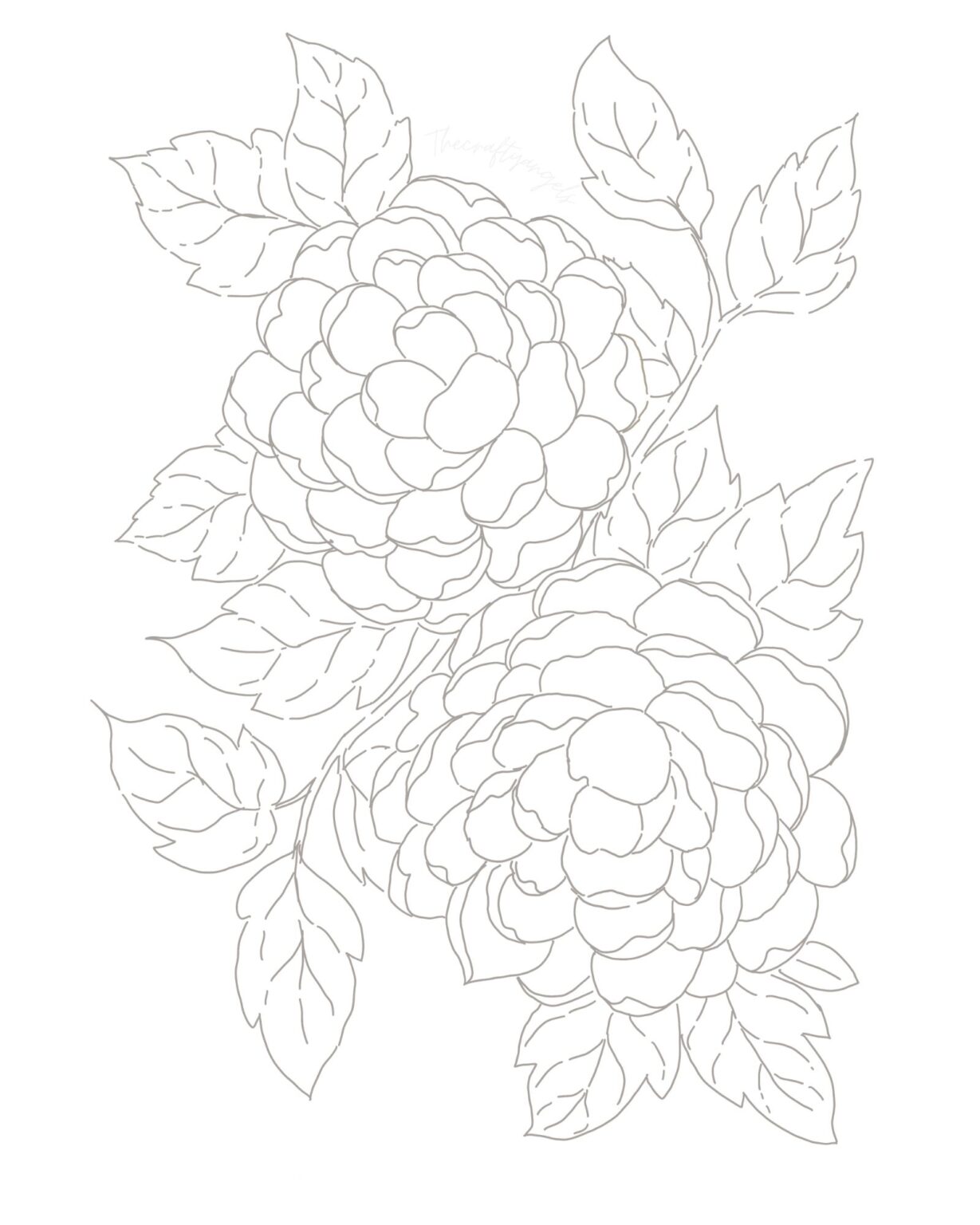 Botanical Floral Coloring Sheets Set of 5 » The Crafty Angels