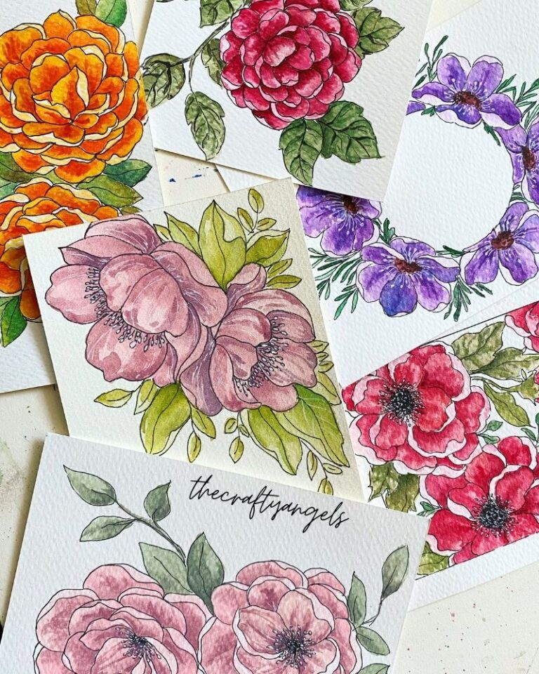 Botanical Floral Coloring Sheets Set of 5 » The Crafty Angels